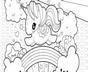 Coloriage Arc En Ciel Avec Nuages Et Coeurs JeColorie