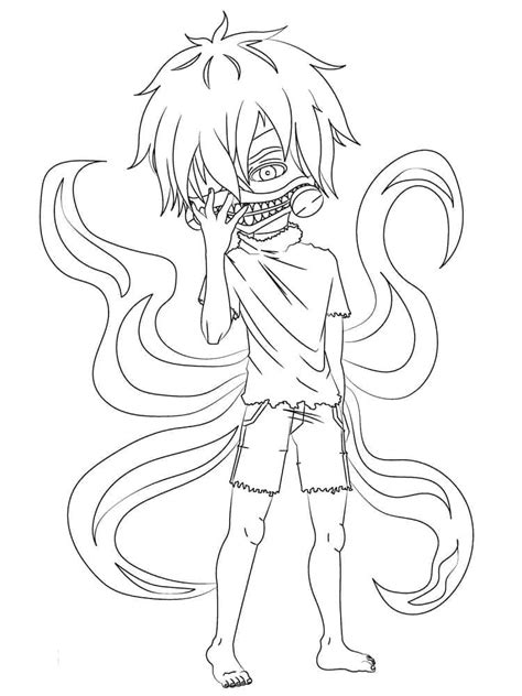 Dibujos De Lindo Ken Kaneki Para Colorear Para Colorear Pintar E