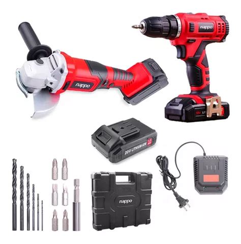 Kit Inalámbrico Nappo 18v Taladro Amoladora Maletín Loi Cuotas