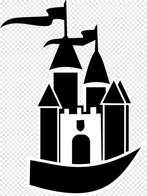 Negro Castillo Banderas Silueta Blanco Png Pngwing