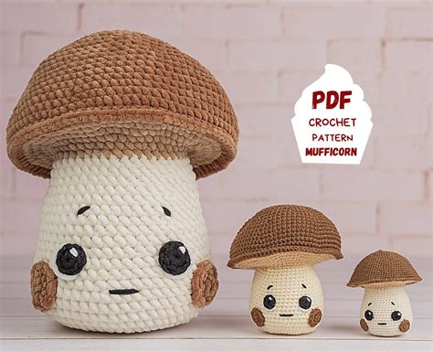 Mushroom Crochet Plush Pattern Crochet Patterns Mushroom Etsy
