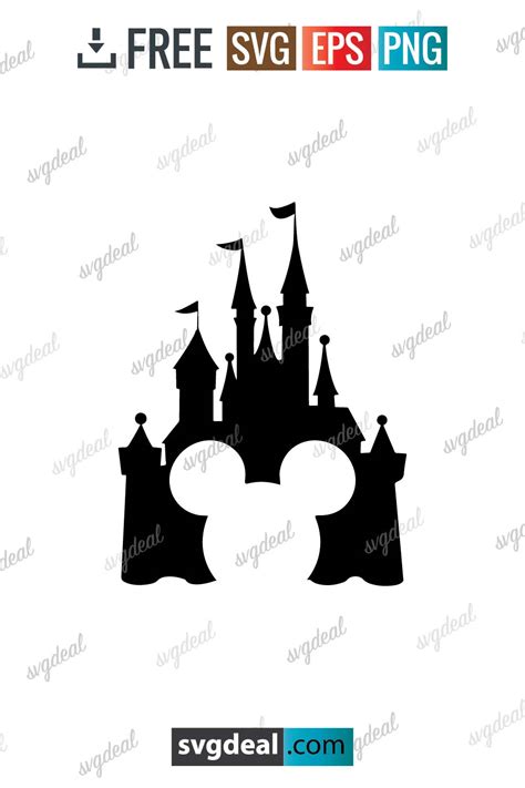 Free Disney Castle With Mickey Head Svg Cut Files Svgdeal