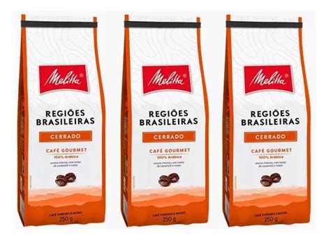 3 Cafés Melitta Regiões Brasileiras Gourmet Cerrado 250g