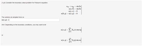consider the boundary value problem for poisson s