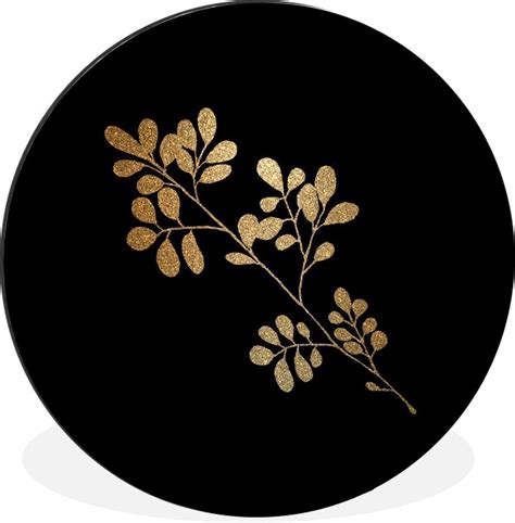 WallCircle Wandcirkel Muurcirkel Goud Plant Bladeren