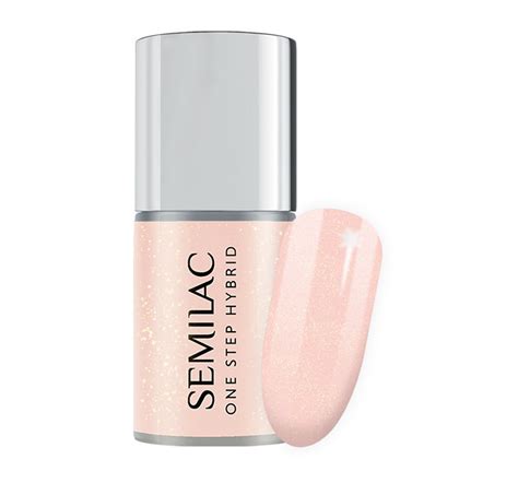 Semilac One Step Hybrid Lakier Hybrydowy Uv S Naked Glitter Peach
