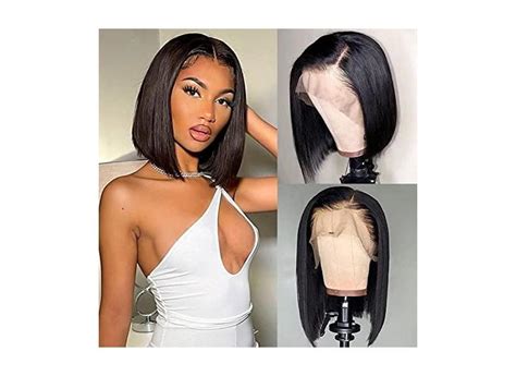 TESLAL Bob Peruca Cabelo Humano 13x4 HD Lace Front Perucas Para