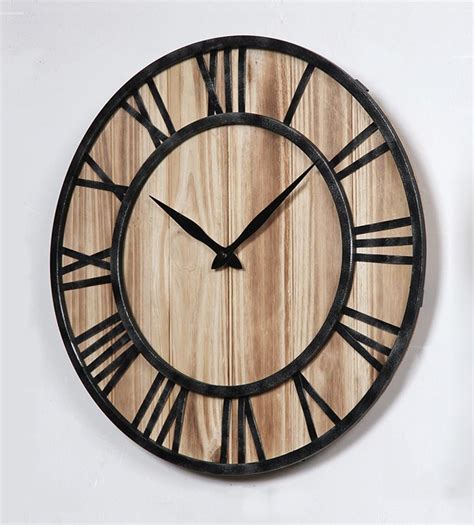 CAIJUN Rétro Horloge Murale métal Salon Art de Fer Muet Magasin de