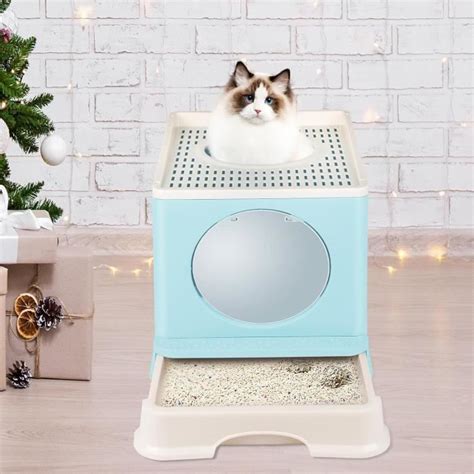 Bac à Litière Pliable pour Chaton avec Couvercle Litiere pour Chat