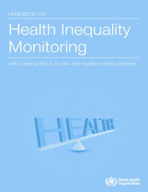 Fillable Online Apps Who Handbook On Health Inequality Monitoring