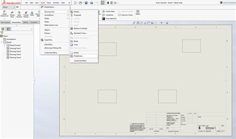 Adding Solidworks Predefined Views To Drawing Templates