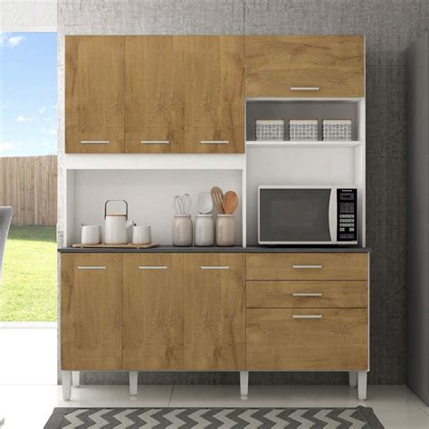 Armário de Cozinha 7 Portas 3 Gavetas Oliva Plus Móveis Ronipa Branco