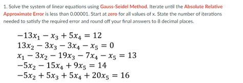 solved 1 solve the system of linear equations using