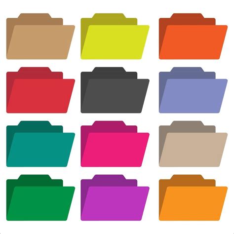 Set Collection Folder Icon Vector Colored 2 3378719 Vector Art At Vecteezy
