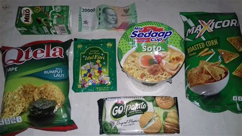 SNACK SERBA WARNA HIJAU UNBOXING DAN ASMR Tanpa Wajah 101 YouTube
