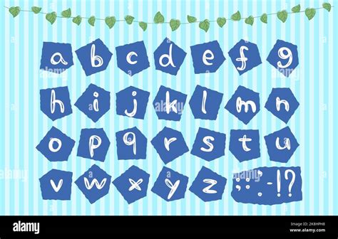 Set Of Handwritten Alphabet Letters Cutout Style Stock Vector Image