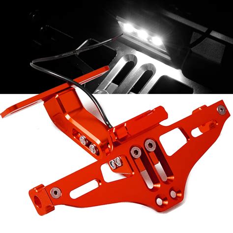 Soporte De Matr Cula Cnc Para Motocicleta Marco De Matr Cula Con Luz