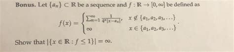solved bonus let {an}⊂r be a sequence and f r→[0 ∞] be