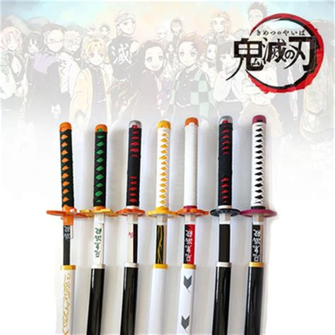 Madeira de luxo demônio slayer espada katana real espadas japonês