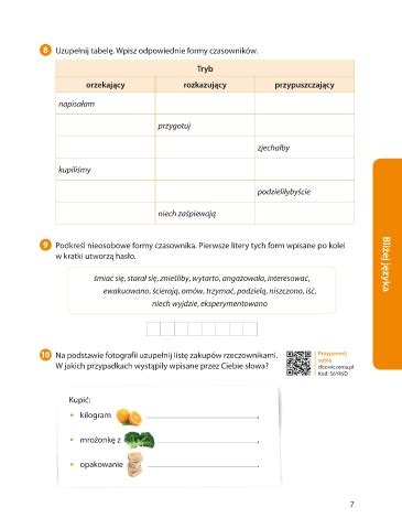 Page 4 NOWE słowa na start klasa 6 semestr 1 Odmienne części mowy