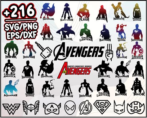 Superhero Bundle SVG Marvel SVG Avengers SVG Cartoon SVG Inspire