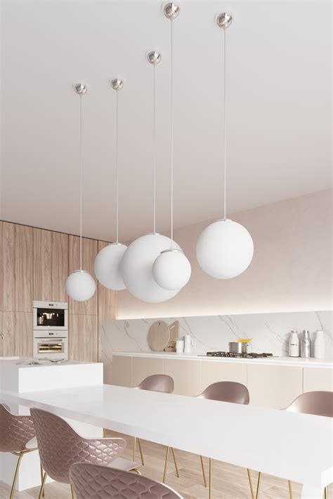 Lampa wisząca z kloszem w kształcie kuli 30x80 cm srebrno biała