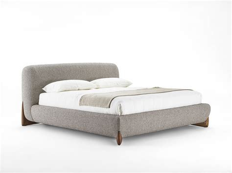 Softbay Wooden Double Bed With Upholstered Headboard By Porada Design