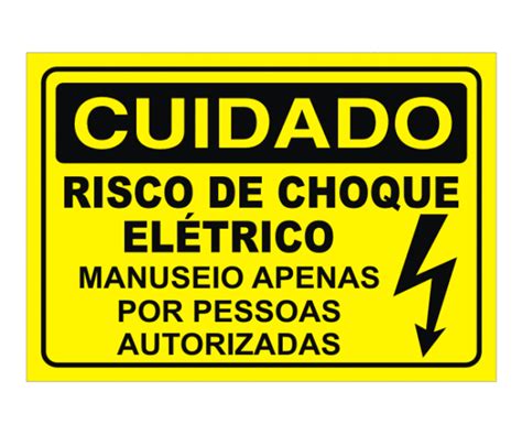 Placa CUIDADO Risco de choque elétrico Manuseio apenas por pessoas