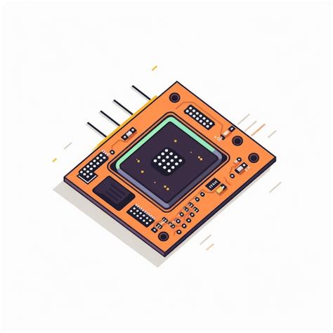 Ilustração vetorial minimalista do chip Iot placa de circuito