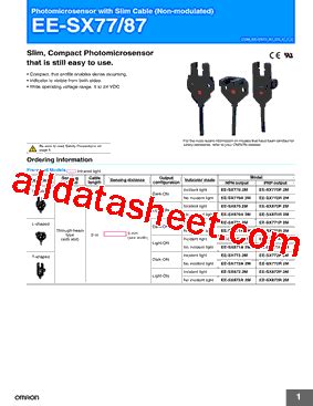 EE SX772 Datasheet PDF Omron Electronics LLC
