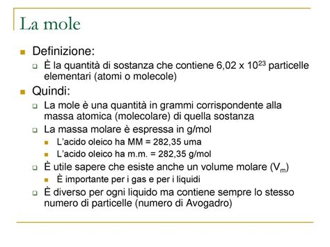 Mole E Numero Di Avogadro Ppt Scaricare