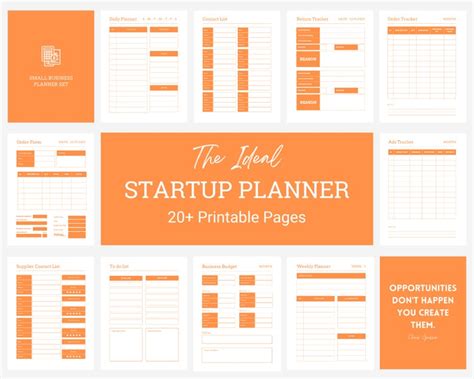 Editable And Printable Business Startup Planner Etsy