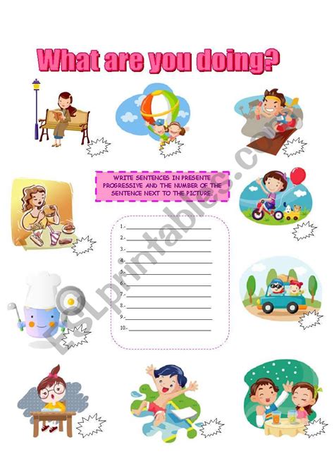 PRESENT PROGRESSIVE ESL Worksheet By Lomasbello