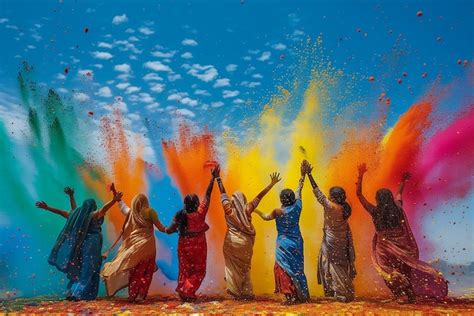 Premium Photo People Celebrating Holi Festival In India