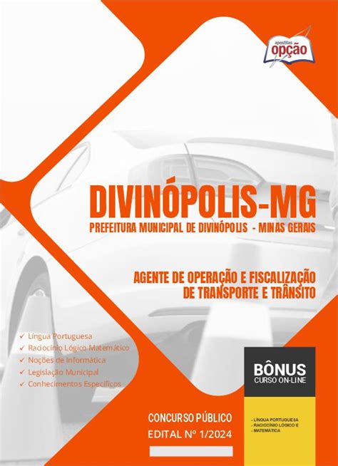 Apostila Prefeitura de Divinópolis MG em PDF Agente de Operação e