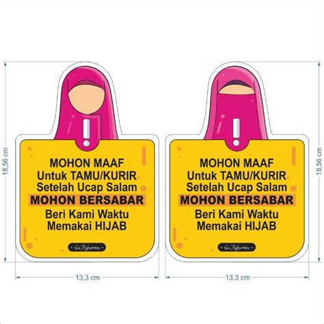 Jual STICKER STIKER KURIR TAMU HIJAB JILBAB MOHON TUNGGU SEBENTAR