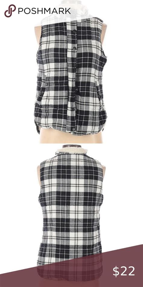 Small True Craft Black And White Buffalo Plaid Vest With Shirling