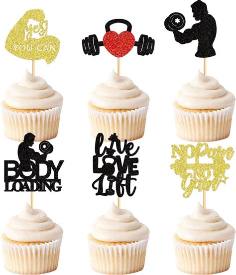 Amazon Keaziu 36PCS Gym Theme Cupcake Toppers Fitness Weight