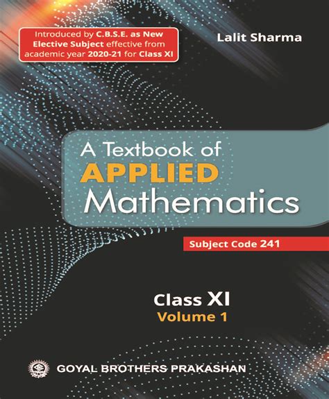 Cbse Class Applied Mathematics Book A Textbook Of Applied