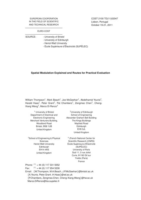 pdf spatial modulation explained and routes for practical evaluation
