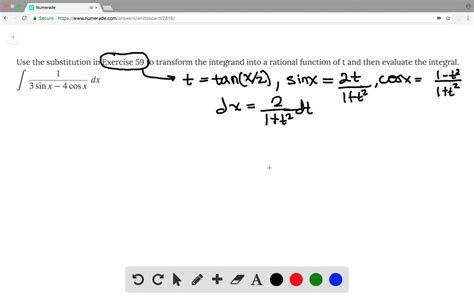 solved use the substitution in exercise 59 to transform the integrand into a rational function