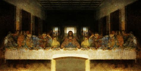 Leonardo Da Vinci S The Last Supper Superimposed With Its Mirror Image