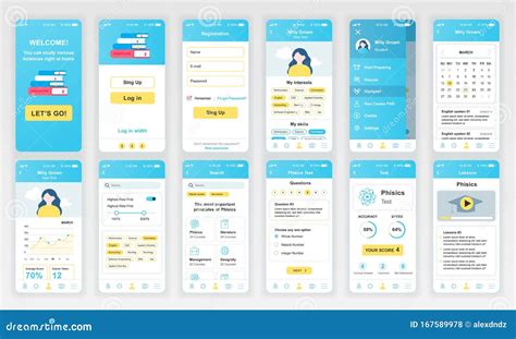 Conjunto De Telas UI UX GUI Modelo De Design Plano De Aplicativo