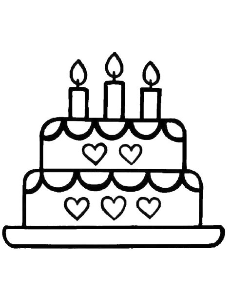 Birthday Cake Printable Coloring Page