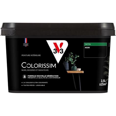Peinture Colorissim Satin Noir 2 5 L