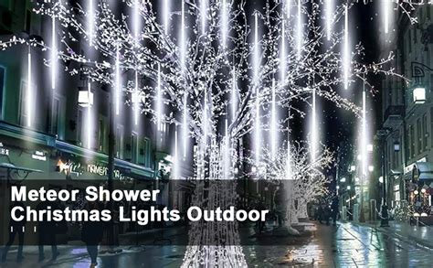 Brightown Meteor Shower Lights Outdoor 16 Inch 10 Tube 360 LED Icicle