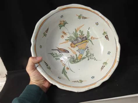 JATTE ANCIENNE EN céramique faïence XVIII ou XIX plat coupe A116 EUR 59