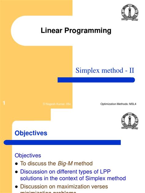 linear programming simplex method ii pdf mathematical optimization linear programming