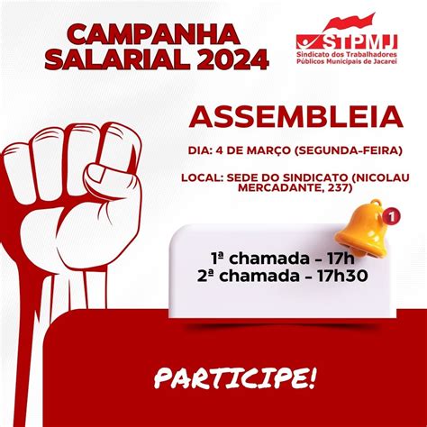 Campanha salarial 2024 próxima assembleia será no dia 4 Participe