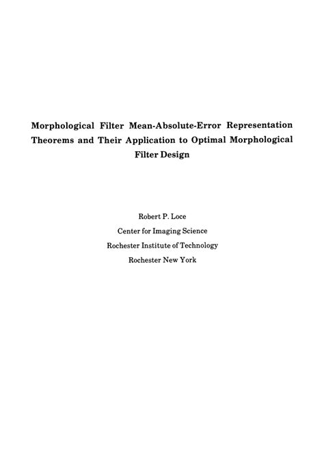 pdf morphological filter mean absolute error representation theorems and their application to